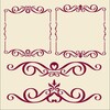 Red frame and swash ornamental vector free download