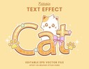 Cat text effect vector free download