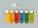 Progress diagram template with six steps vector free download