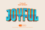 Joyful text effect 3d style vector free download