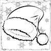 Santa hat black and white vector free download