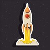Retro space sticker vector free download