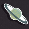 Retro space sticker vector free download