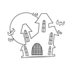 Horror haunted house black and white clipart vector free download