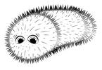 Woolly bear caterpillar cartoon black and white clipart free download
