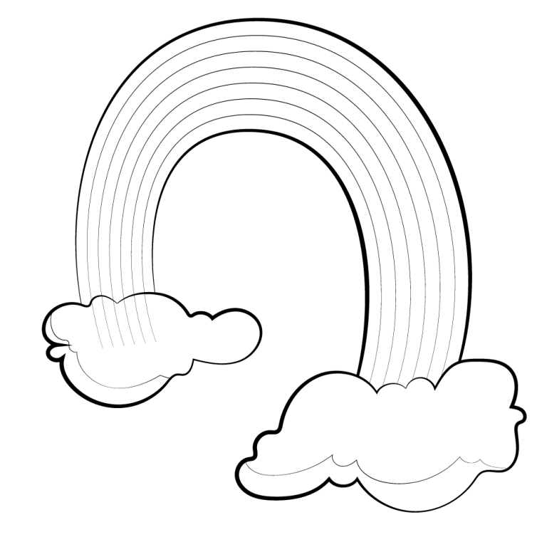 Rainbow black and white clipart free download