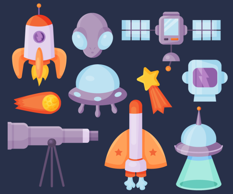 Space icons vector free download