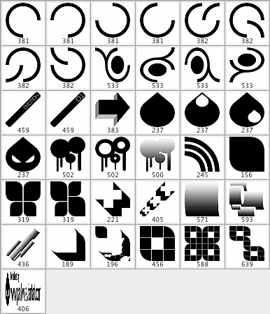 36 Set of vector Photoshop Brushes free download